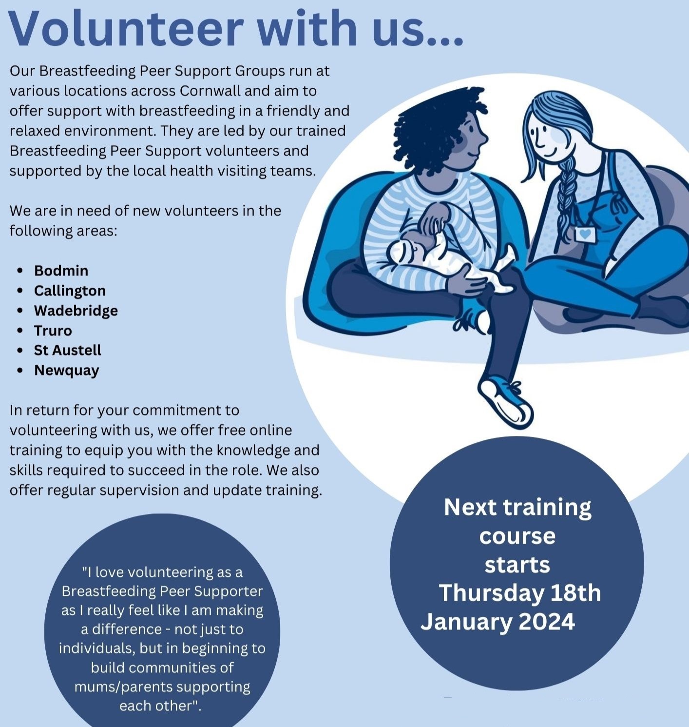 Breastfeeding Support Groups | Volunteer Cornwall CRM